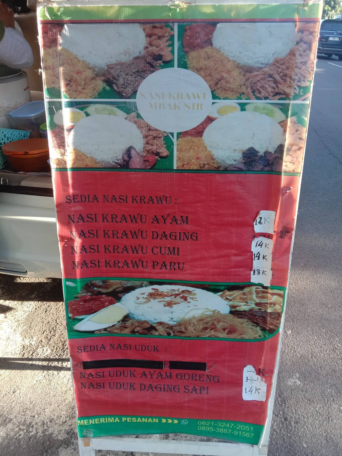 Menu at Nasi Krawu Mbak Nir restaurant, Jember, Jl. R.A. Kartini No.59