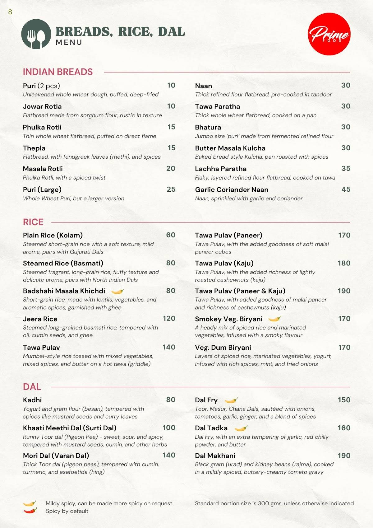 Menu at Prime Food, Navsari