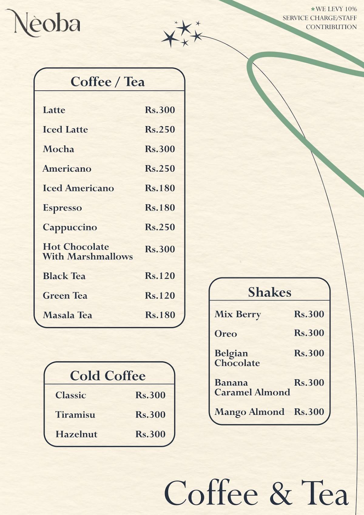 Menu at Neobaa - Sky Bar, Delhi