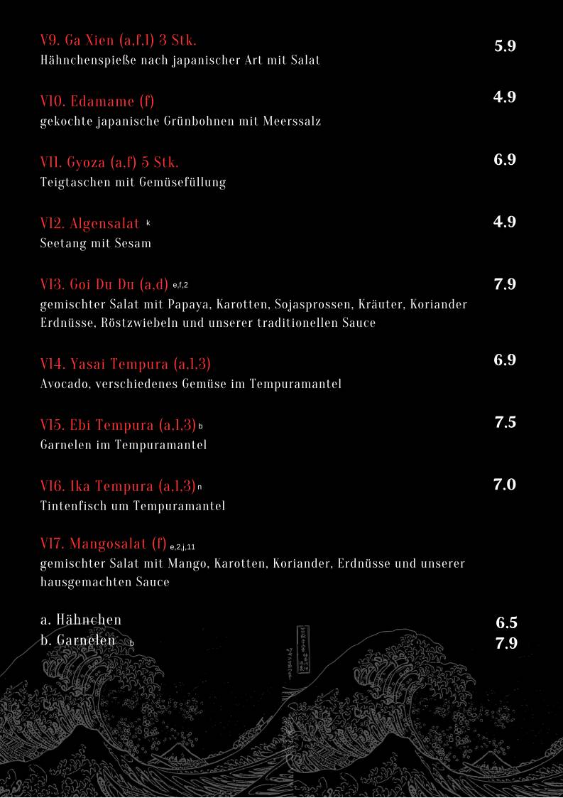Speisekarte von Nét Hue restaurant, Hannover