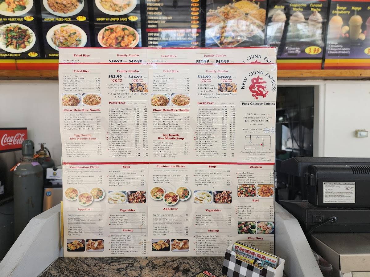 Menu at New China Express restaurant, San Bernardino, N Waterman Ave