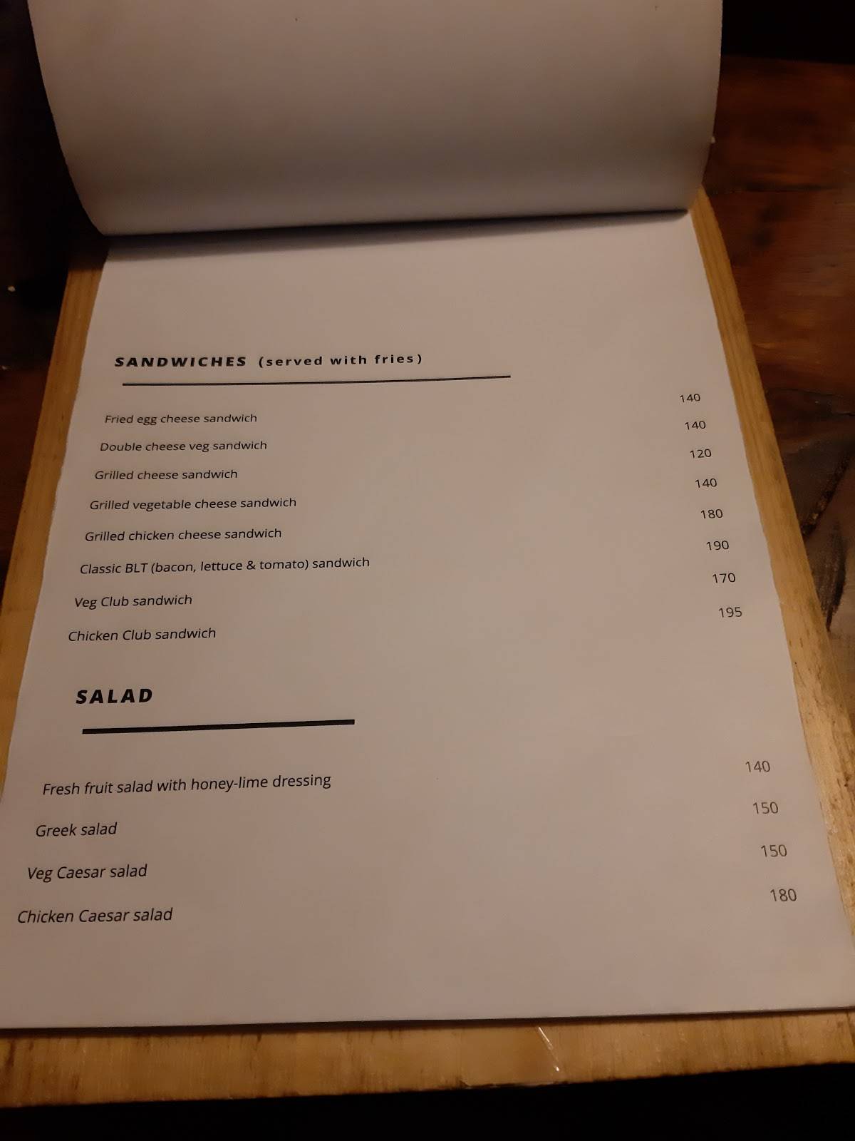 Menu at AMA Cafe, New Delhi, House no. 6