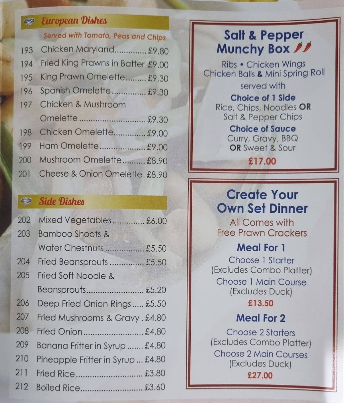 Menu at New Diamond Take Away fast food, Perth
