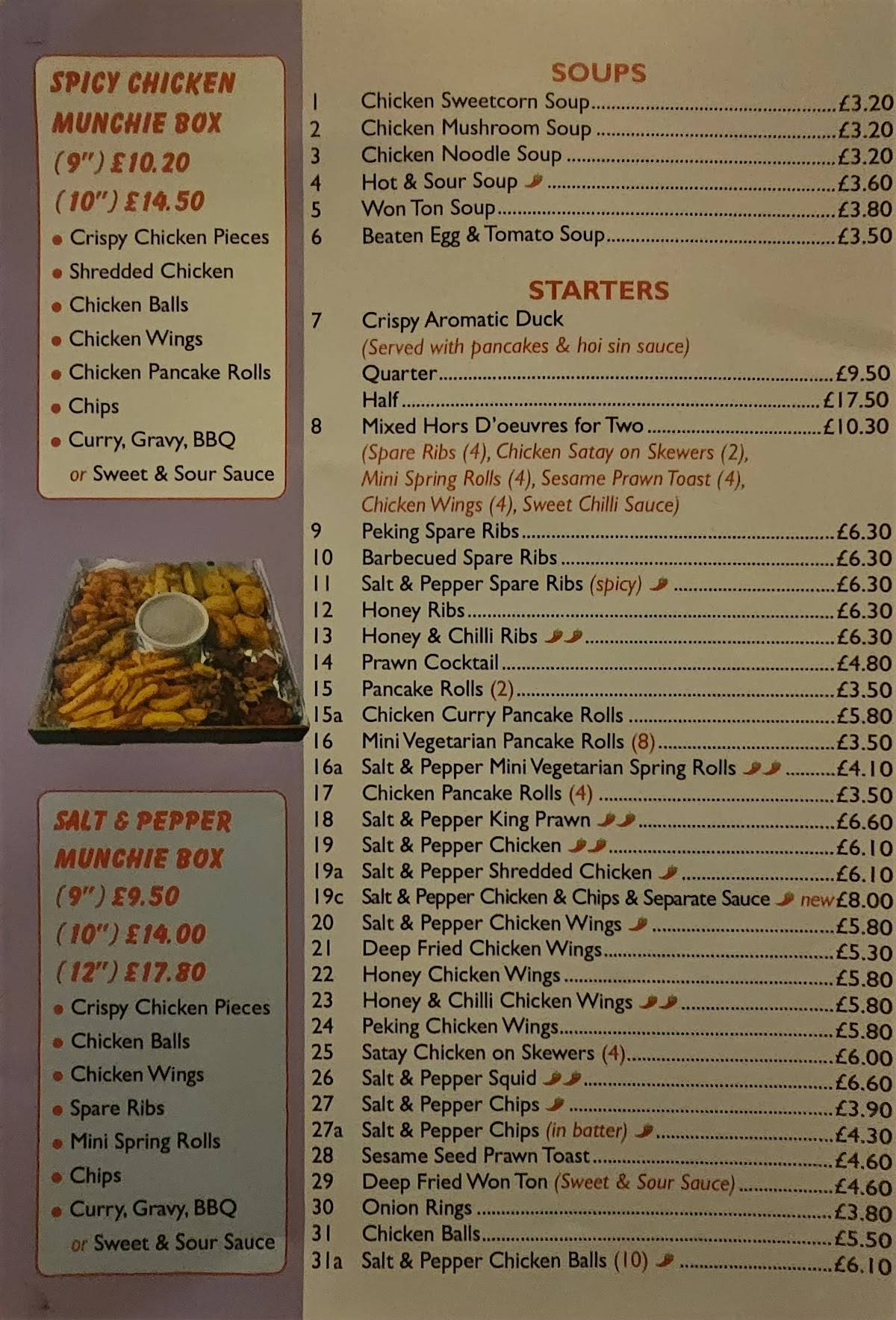 Menu at New Hong Gai fast food, Stirling