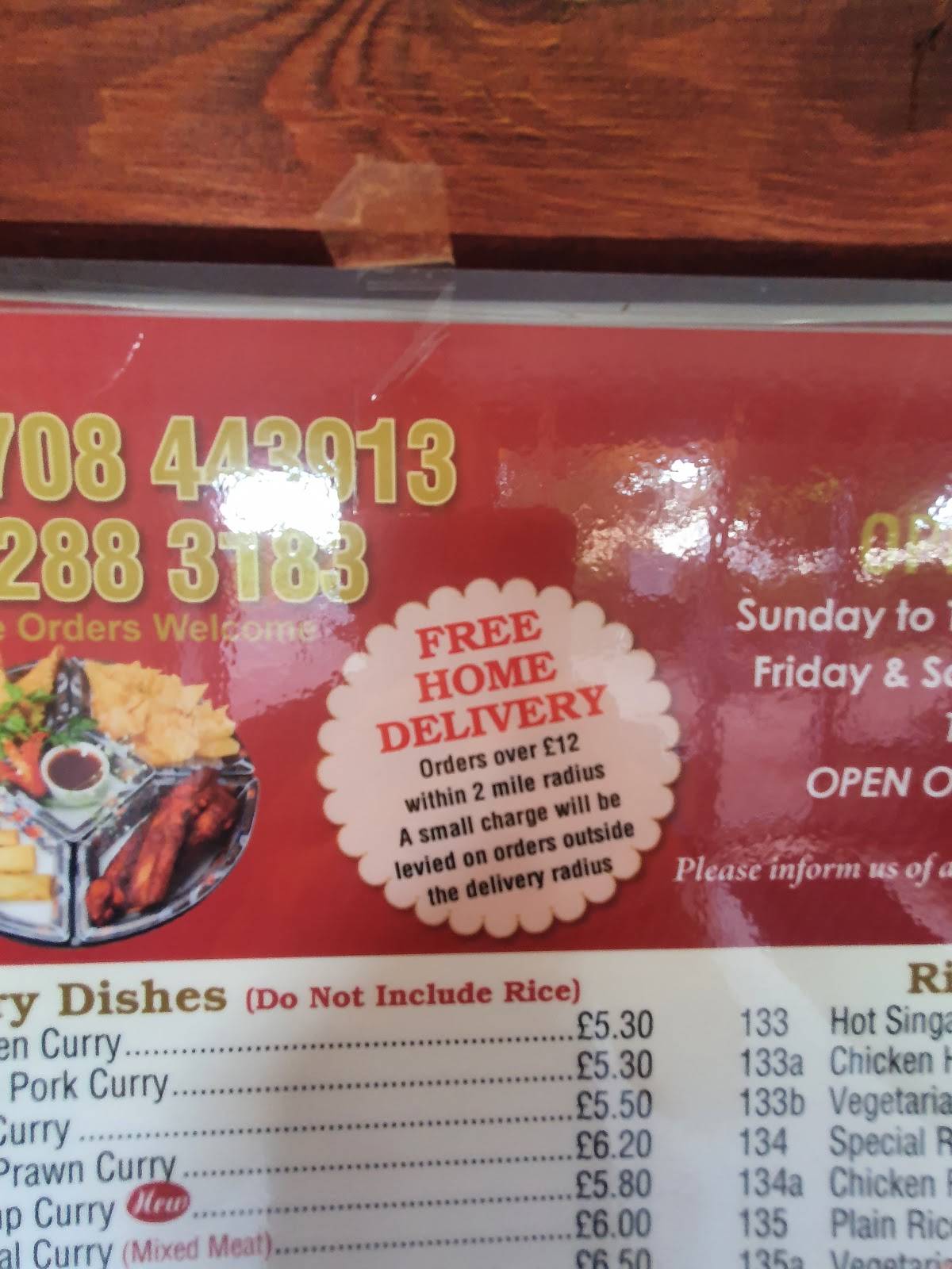 Menu at New Plentiful fast food, Hornchurch