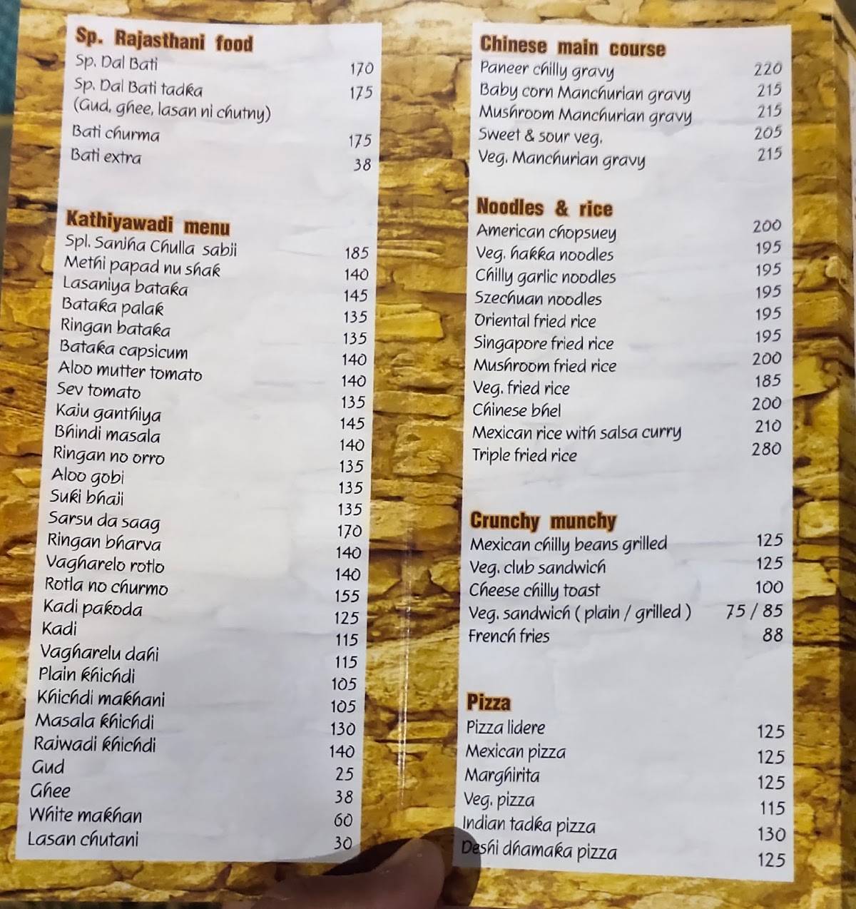 Menu at New Sanjha Chula Garden Restaurant, Ahmedabad
