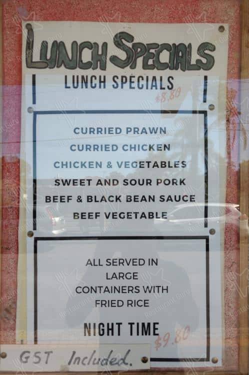 Menu at New Wan Wah fast food, Blacktown