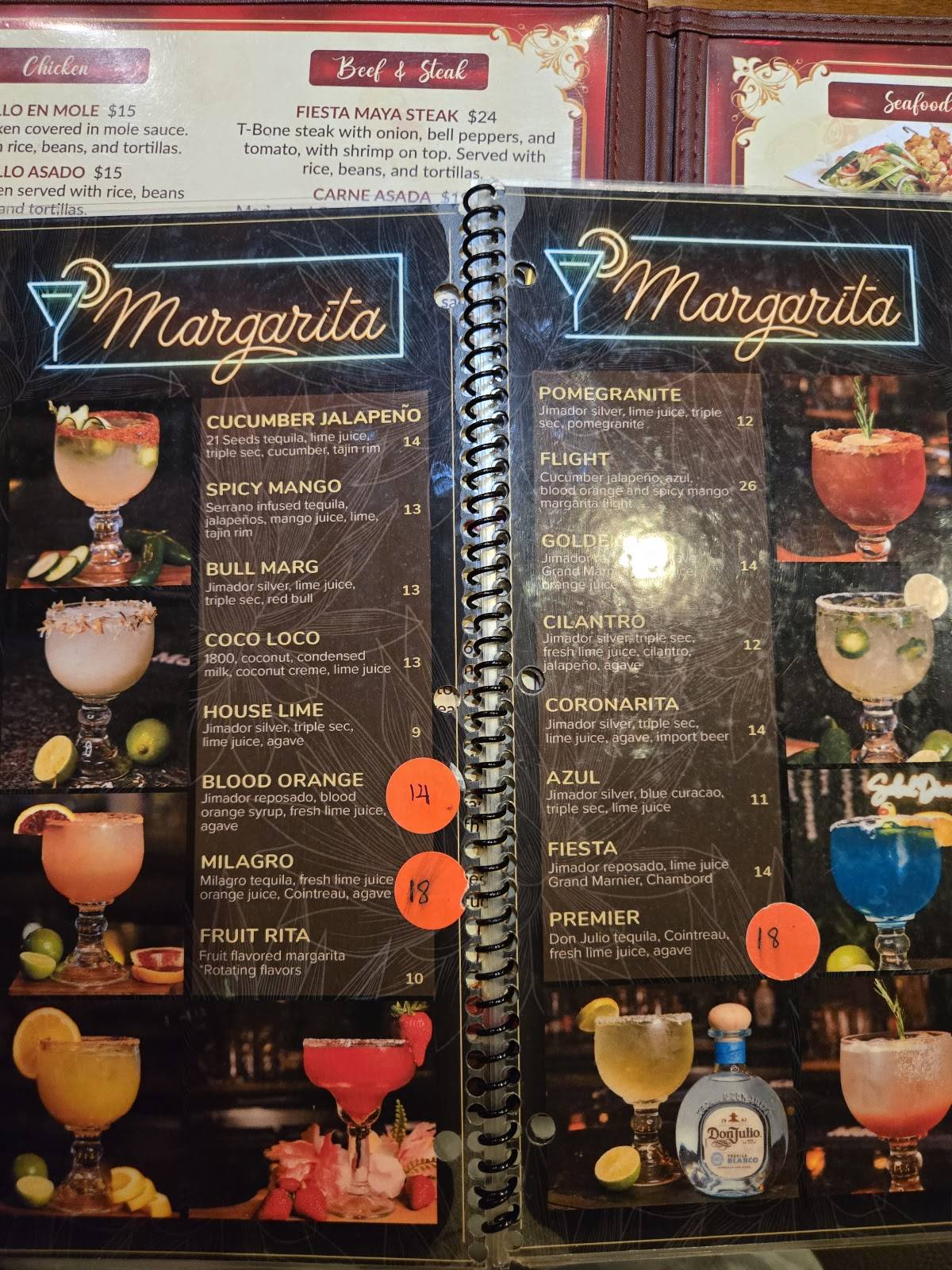 Menu at Fiesta Maya Mexican Grill restaurant, Newark