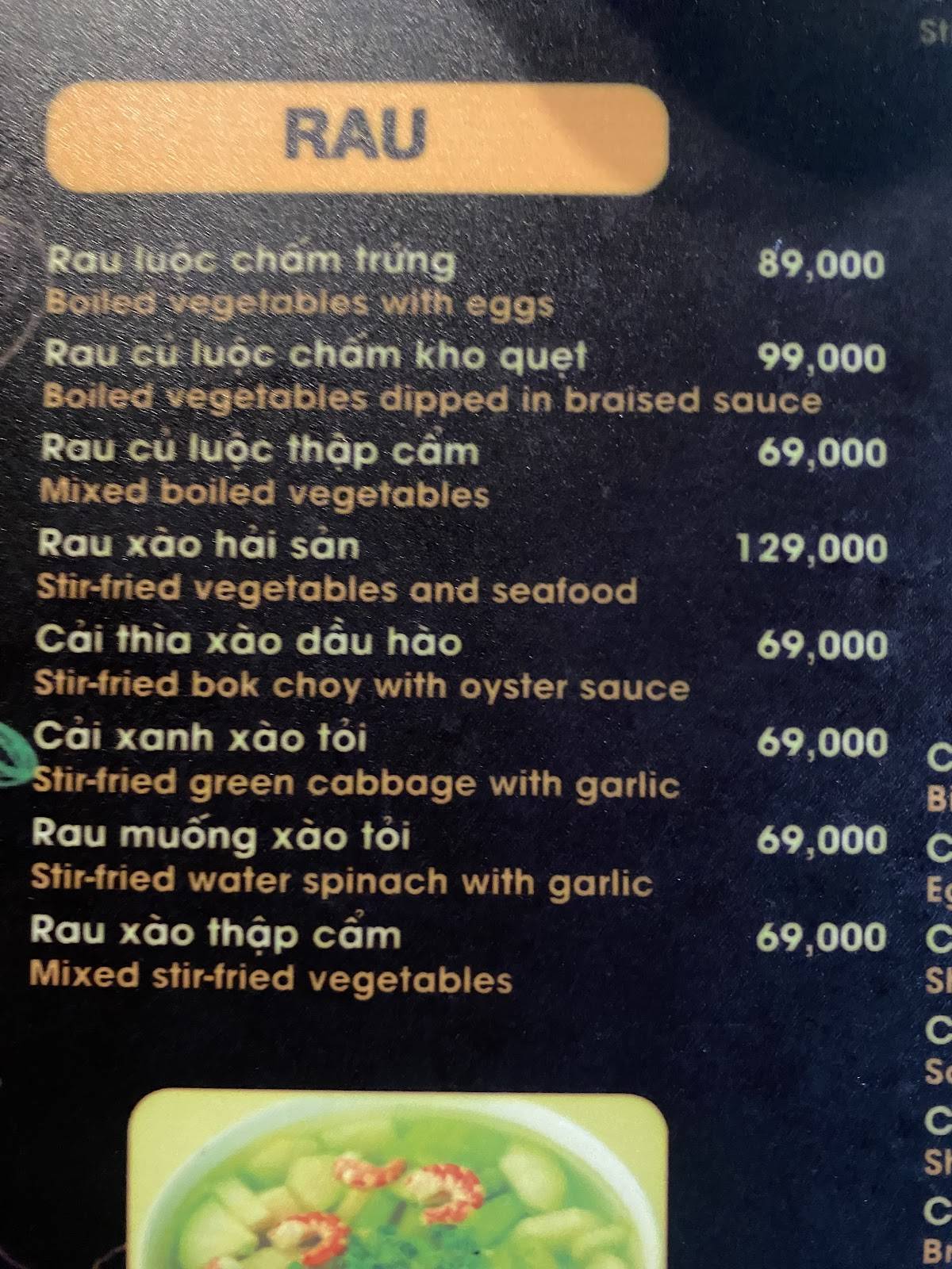 Menu at Welcome To Nha Hang Quoc Thien restaurant, Vietnam