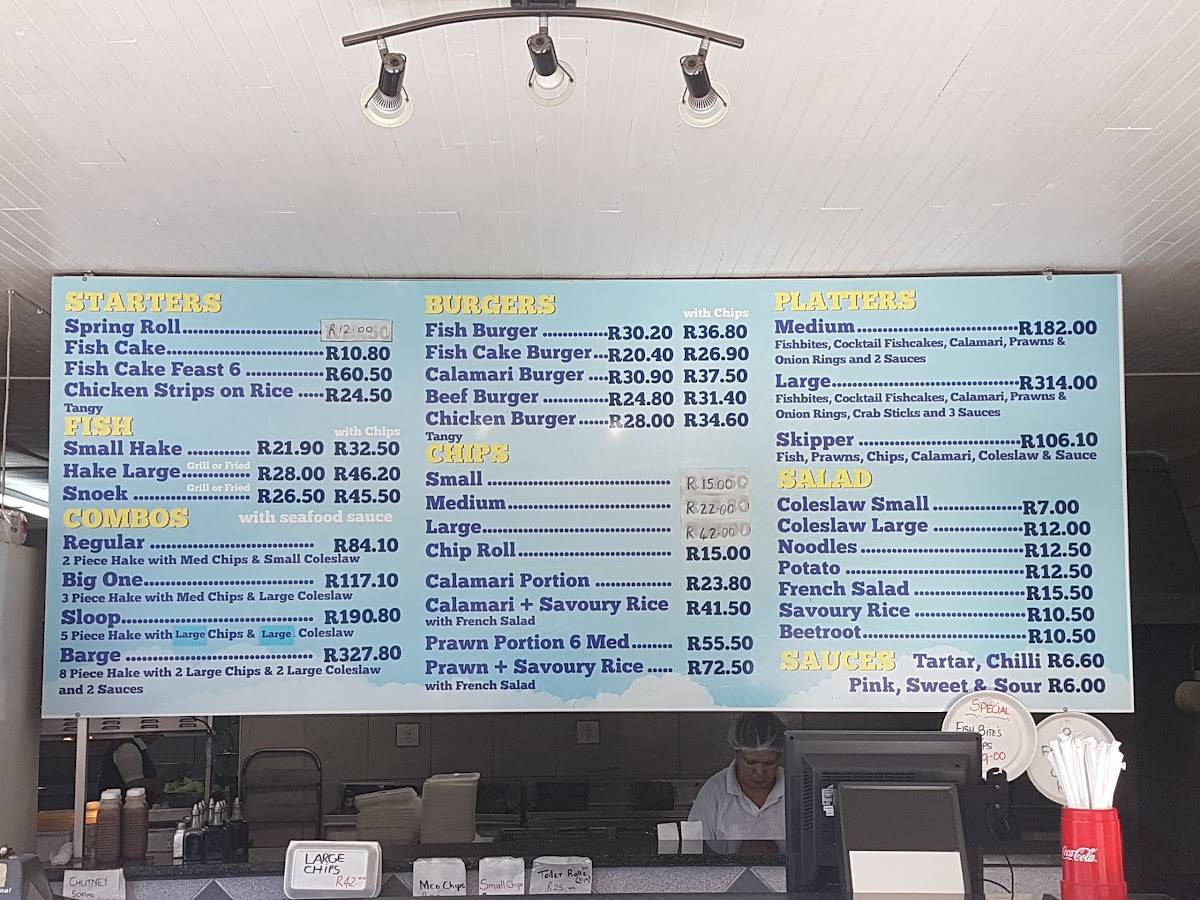 Menu at Nice' N Fishy restaurant, Uitenhage, 31 Caledon St
