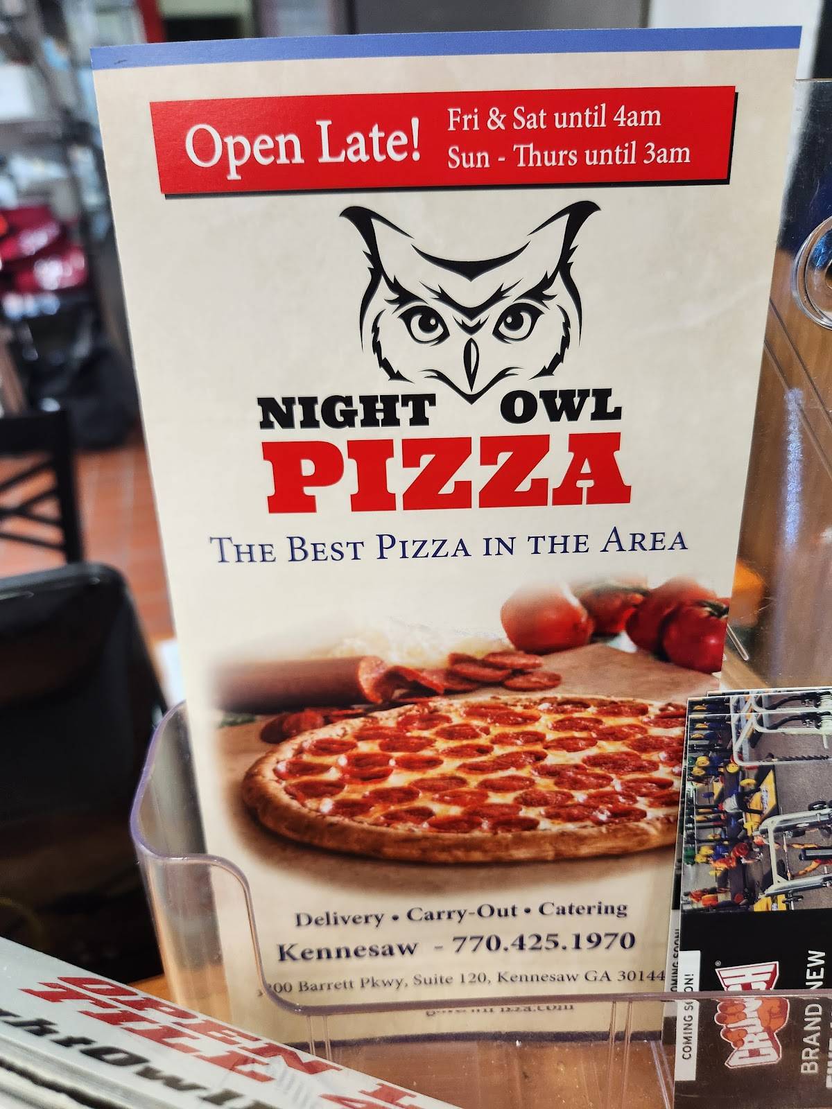 Menu at Night Owl Pizza pizzeria, Kennesaw, Ernest W Barrett Pkwy NW ...