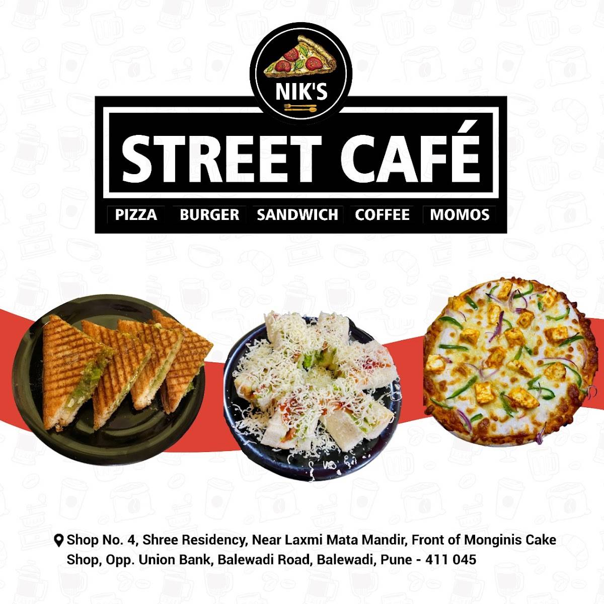 Menu at Nik's street cafe, Pune, Shop. no 4