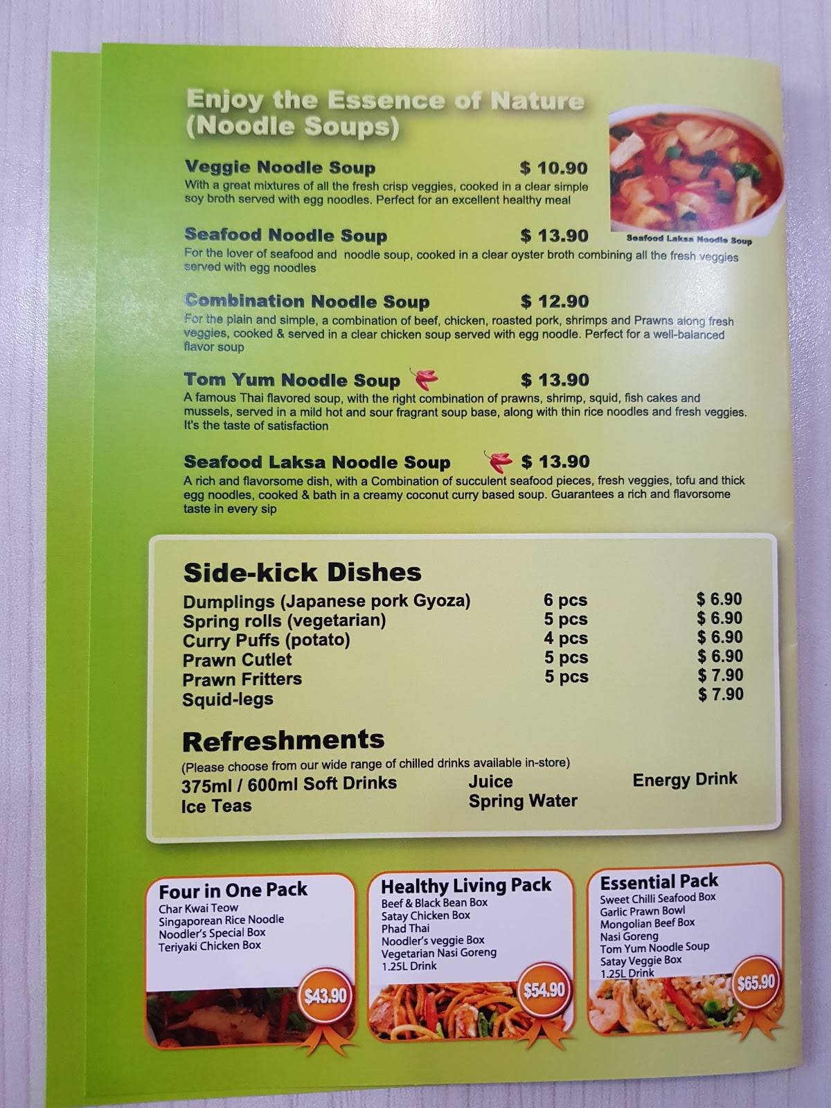 Menu at Noodler's Noodle Bar, Kwinana Town Centre