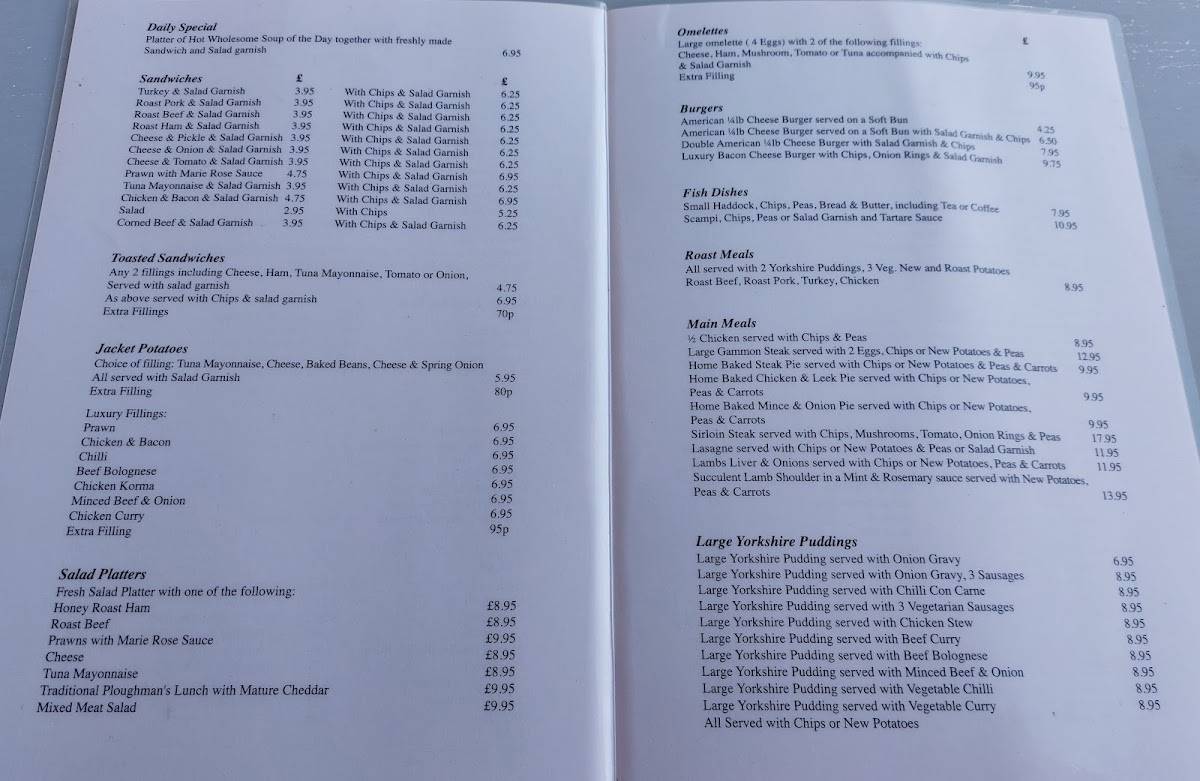 Menu at North Bay Cafe, Scarborough