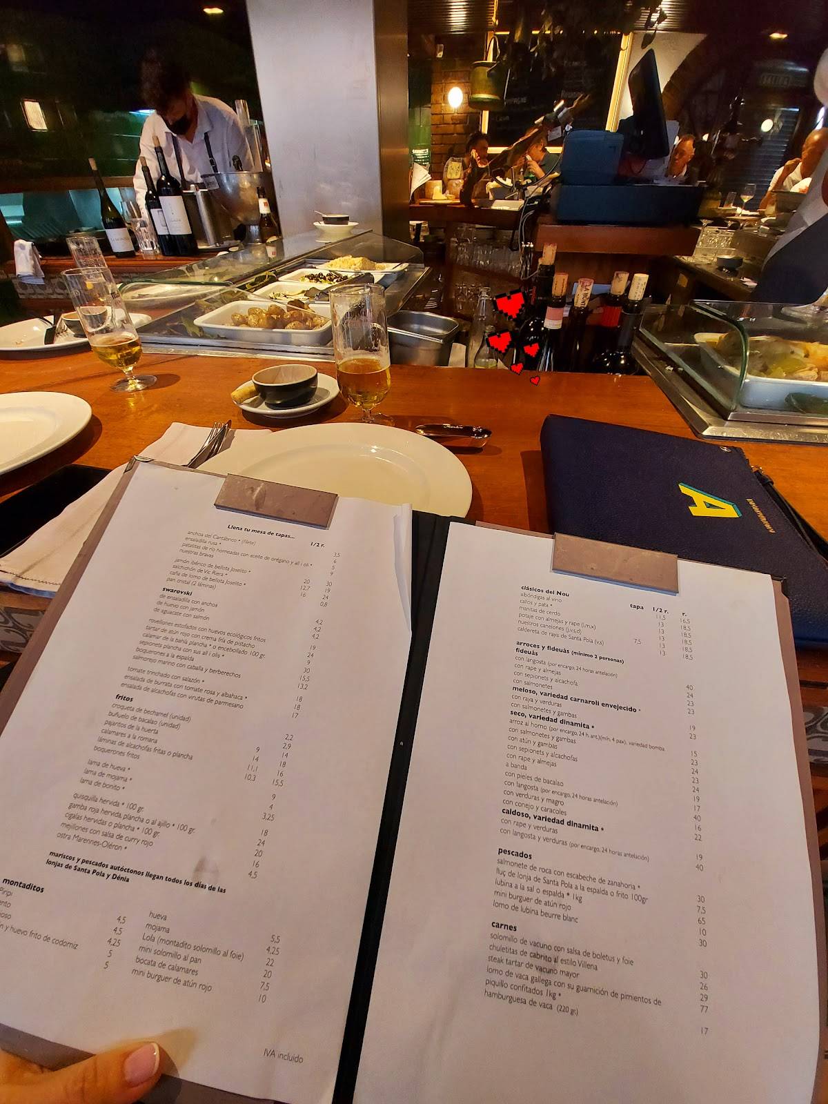 Carta del restaurante Nou Manolín, Alicante, Calle Villegas