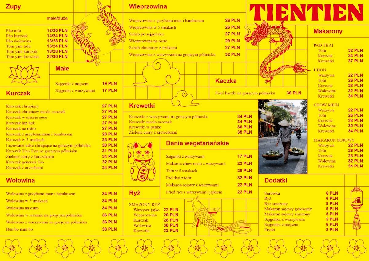 Menu at Nowy Tien Tien - Bar z kuchnią azjatycką, Warsaw, Chełmska 34a