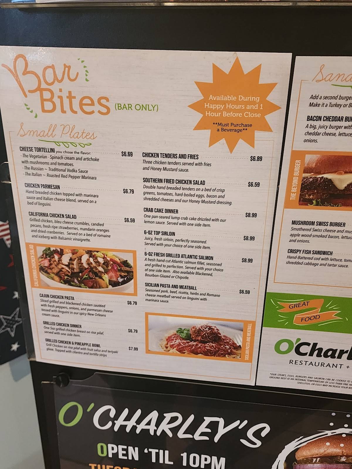 Menu at O'Charley's Restaurant & Bar, Cuyahoga Falls