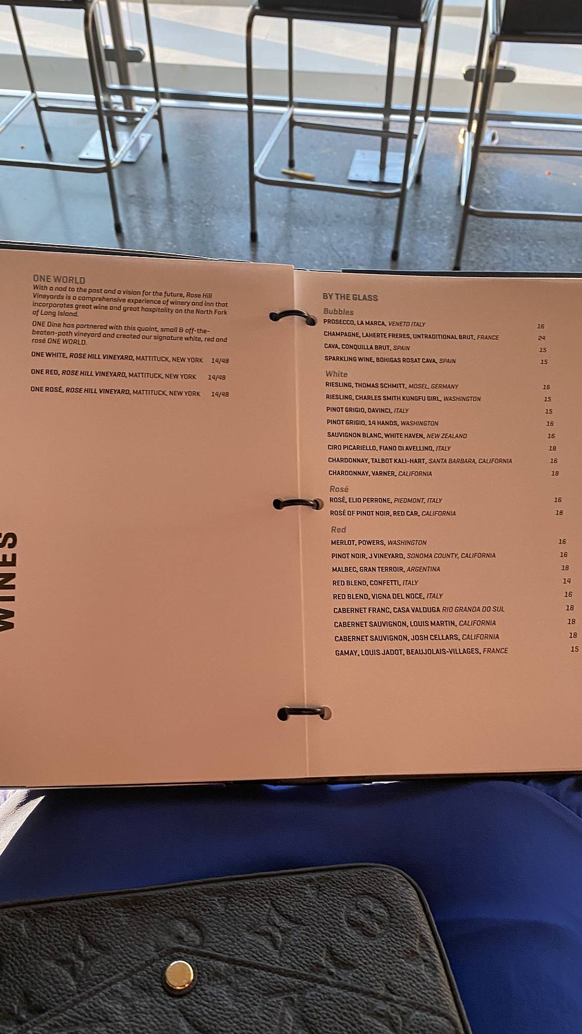 Menu at ONE Dine at One World Observatory restaurant, New York City
