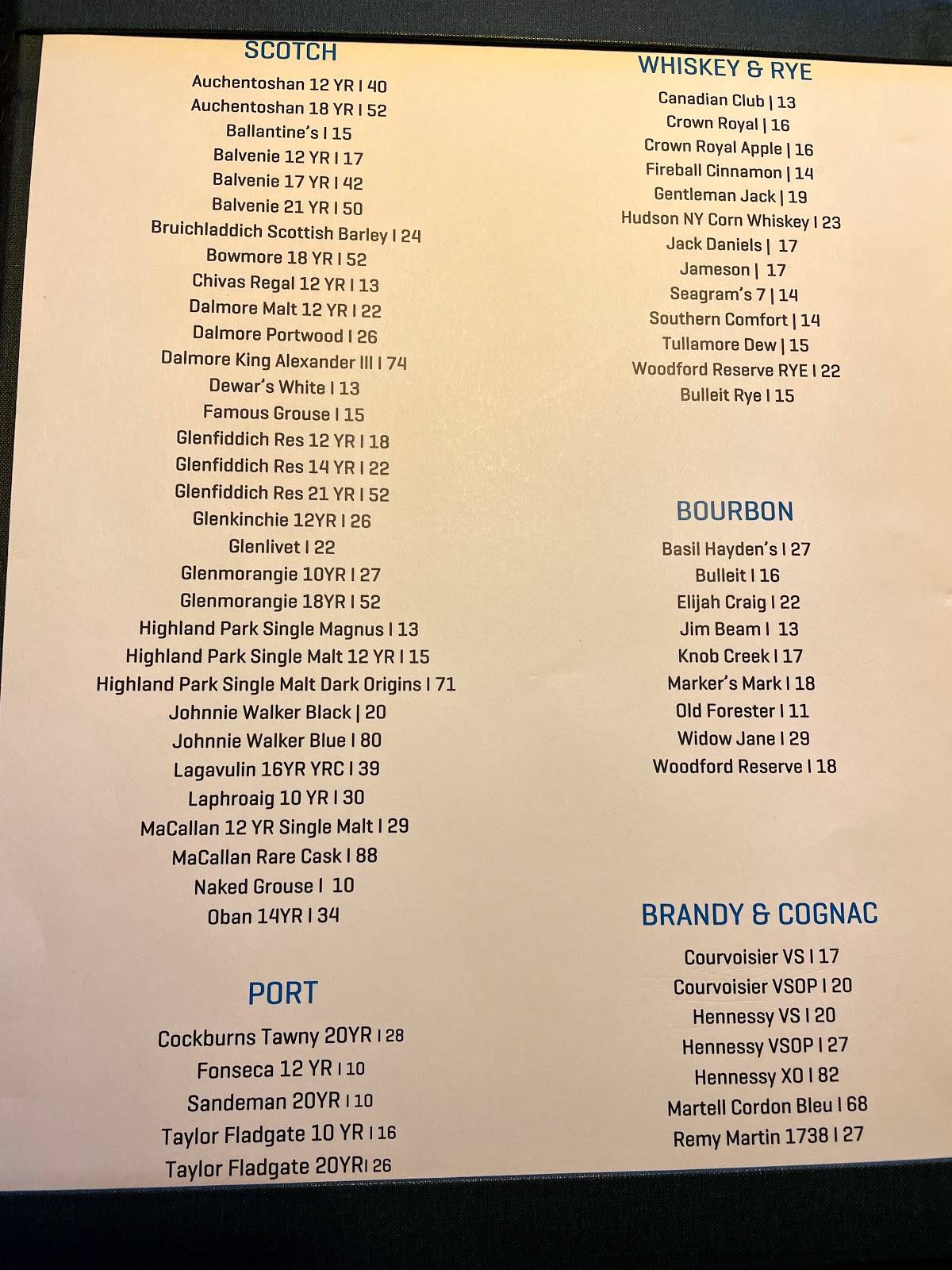 Menu at ONE Dine at One World Observatory restaurant, New York City