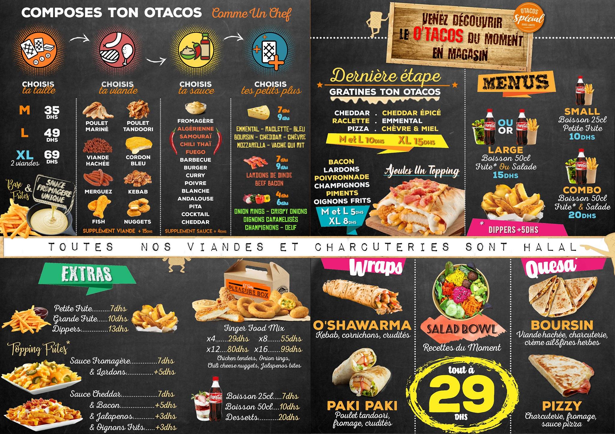 Menu au O'TACOS Rabat Agdal restaurant, Rabat