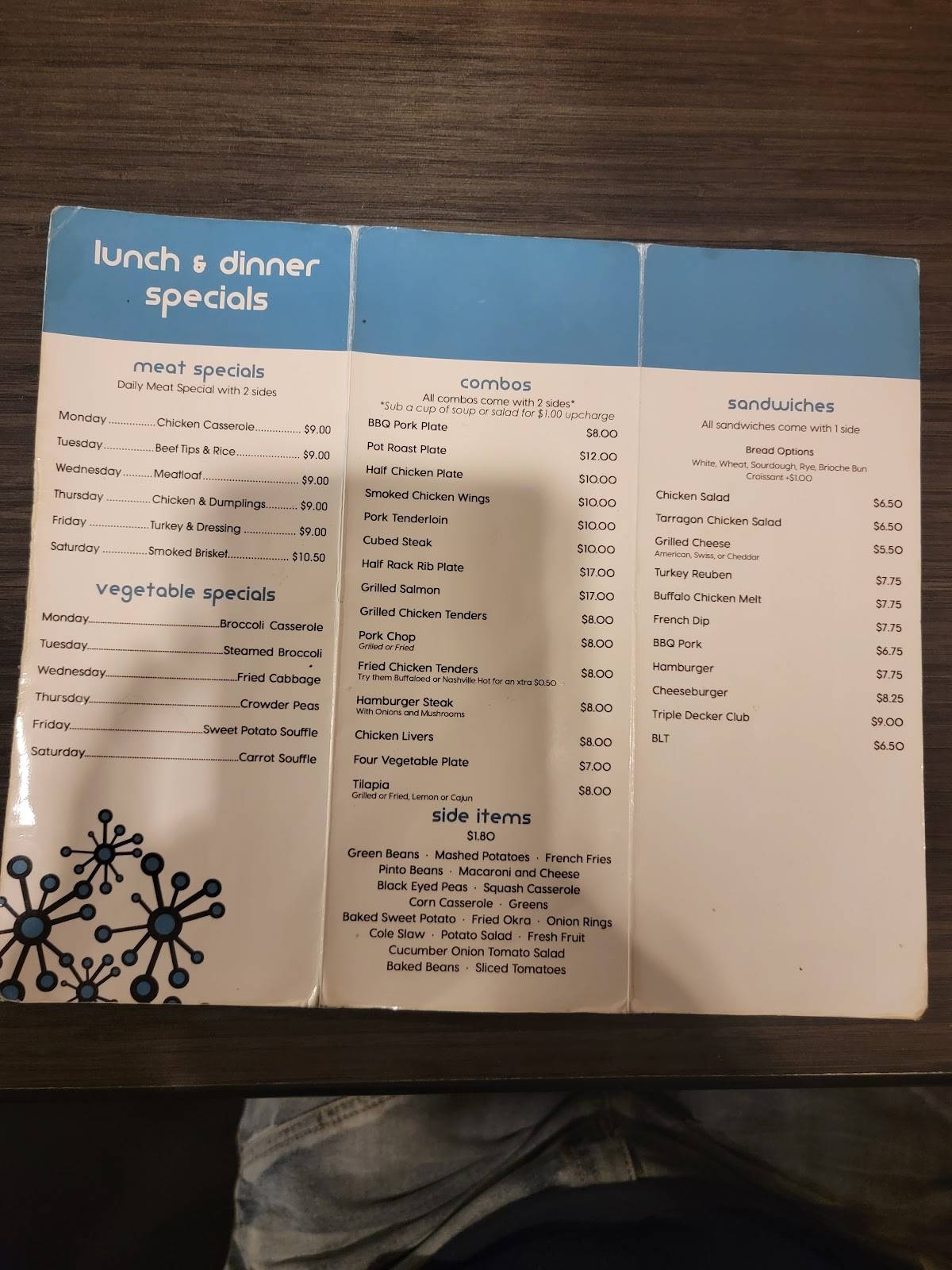 Menu at Oakwood Cafe, Dalton