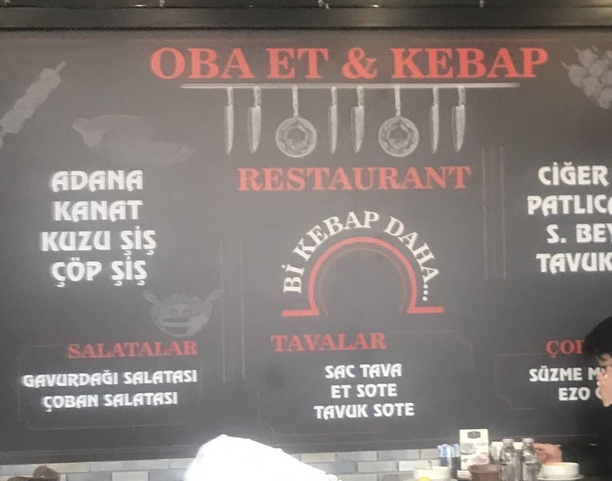 Menu at Oba Et & Kebap, Büyükçekmece