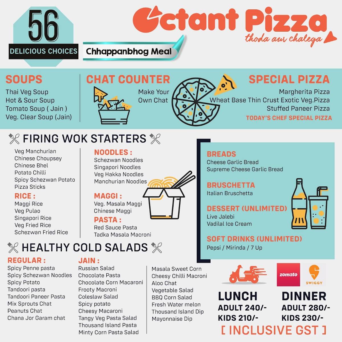 Menu at Octant Pizza, Vasna, Vadodara, Ground Floor