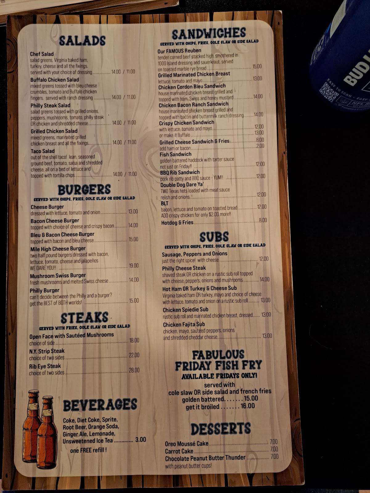 Menu at Bucket Bar & Grill, Odessa