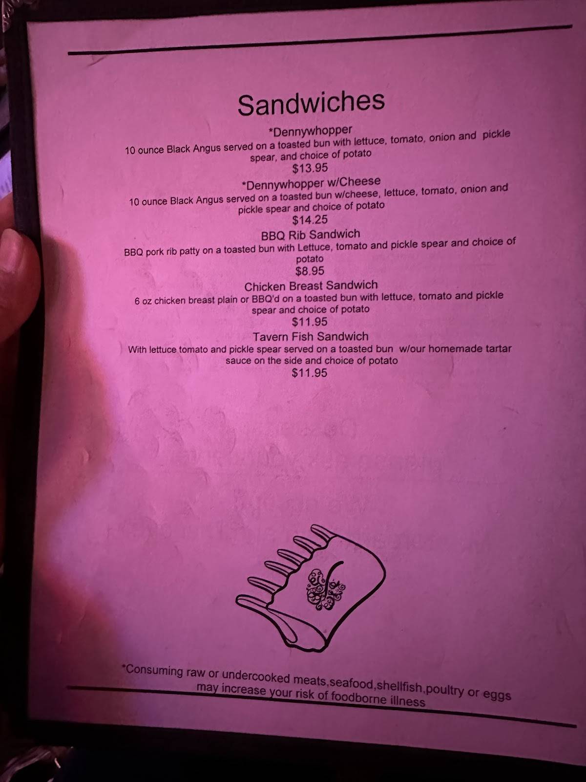 Menu at Oh Dennis! Saloon & Charcoal House BBQ, Racine