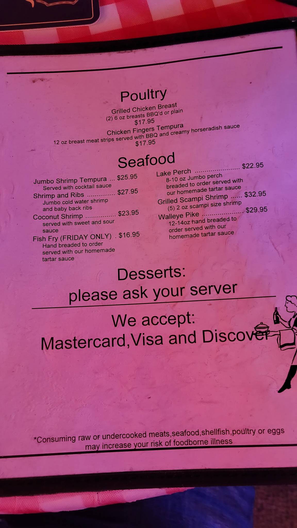 Menu at Oh Dennis! Saloon & Charcoal House BBQ, Racine