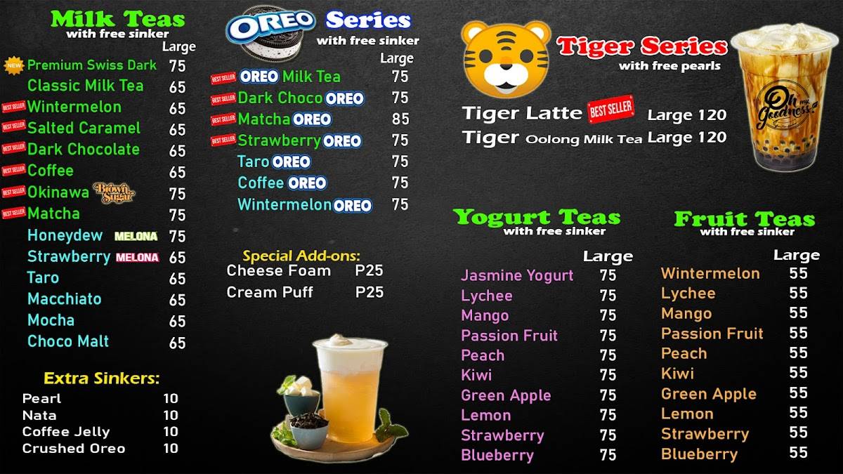 Menu at Oh My Goodness cafe, Cabanatuan City