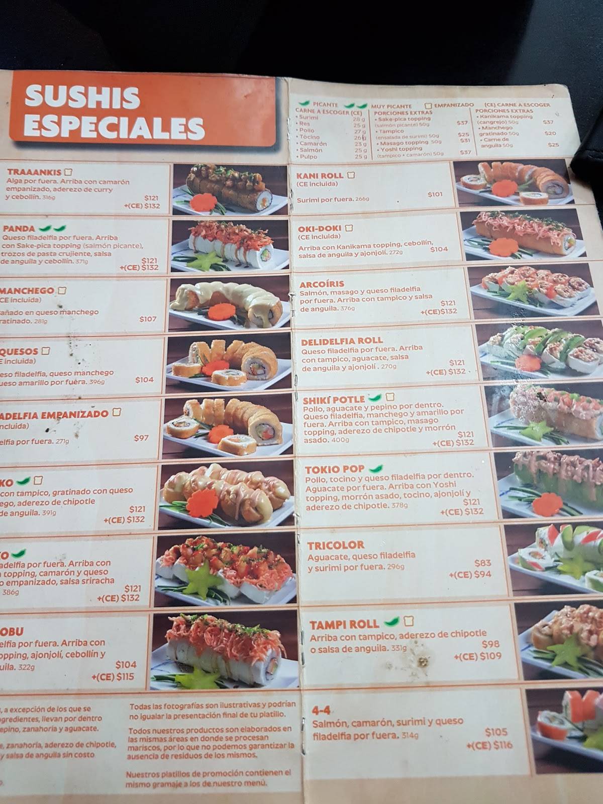 Carta del restaurante Okuma Sushi, Guadalajara, Cinépolis Alameda