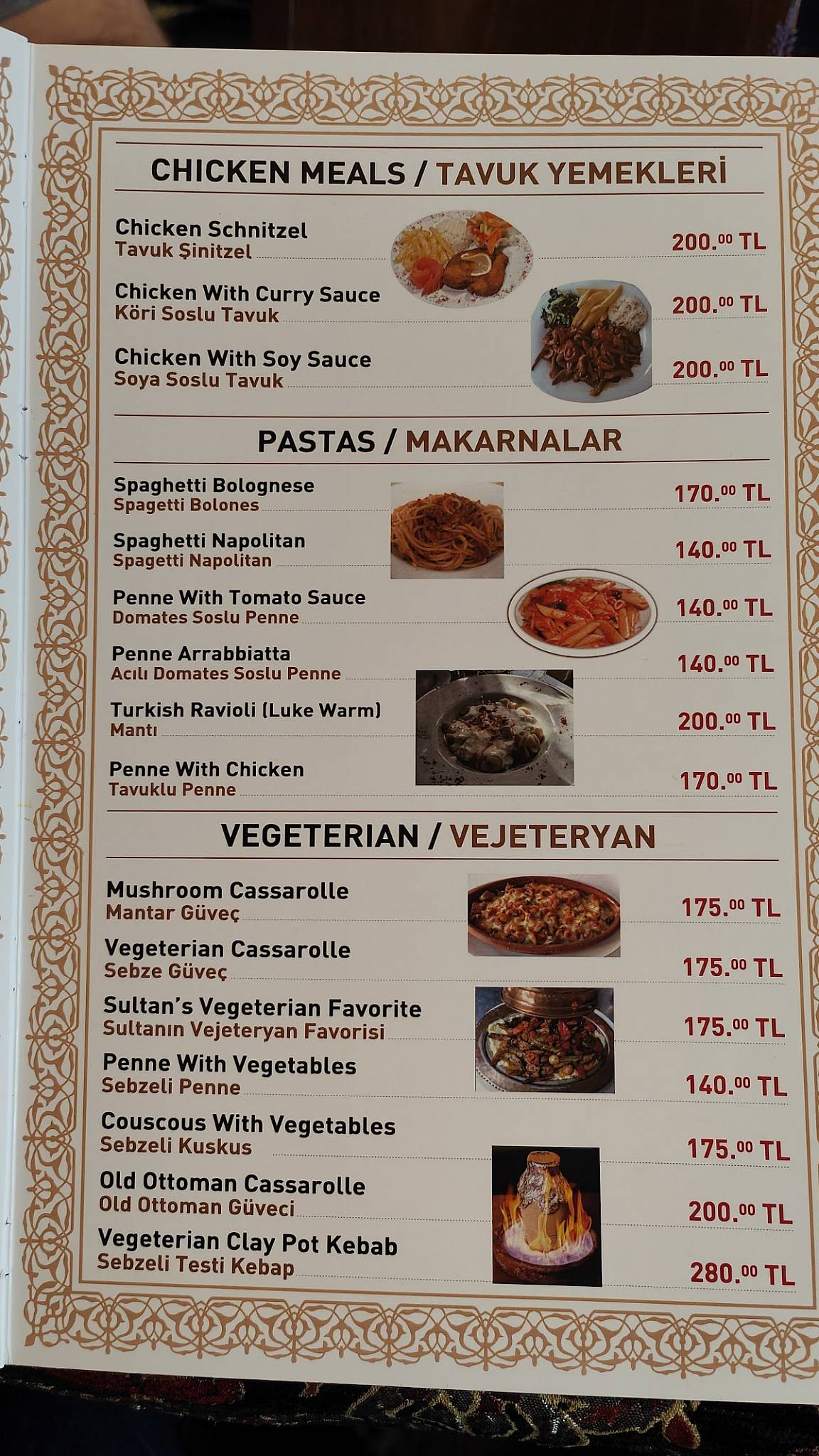 Menu at Old Ottoman Cafe & Restaurant, Istanbul, Cağaloğlu Hamamı Sk ...