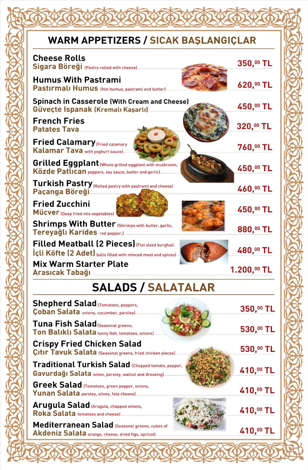 Menu at Old Ottoman Cafe & Restaurant, Istanbul, Cağaloğlu Hamamı Sk ...