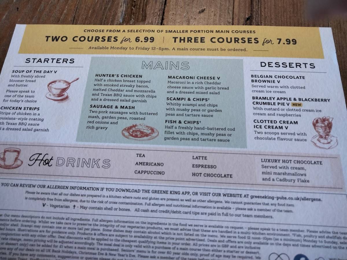 Menu at Old Rooms Inn pub & bar, Weymouth