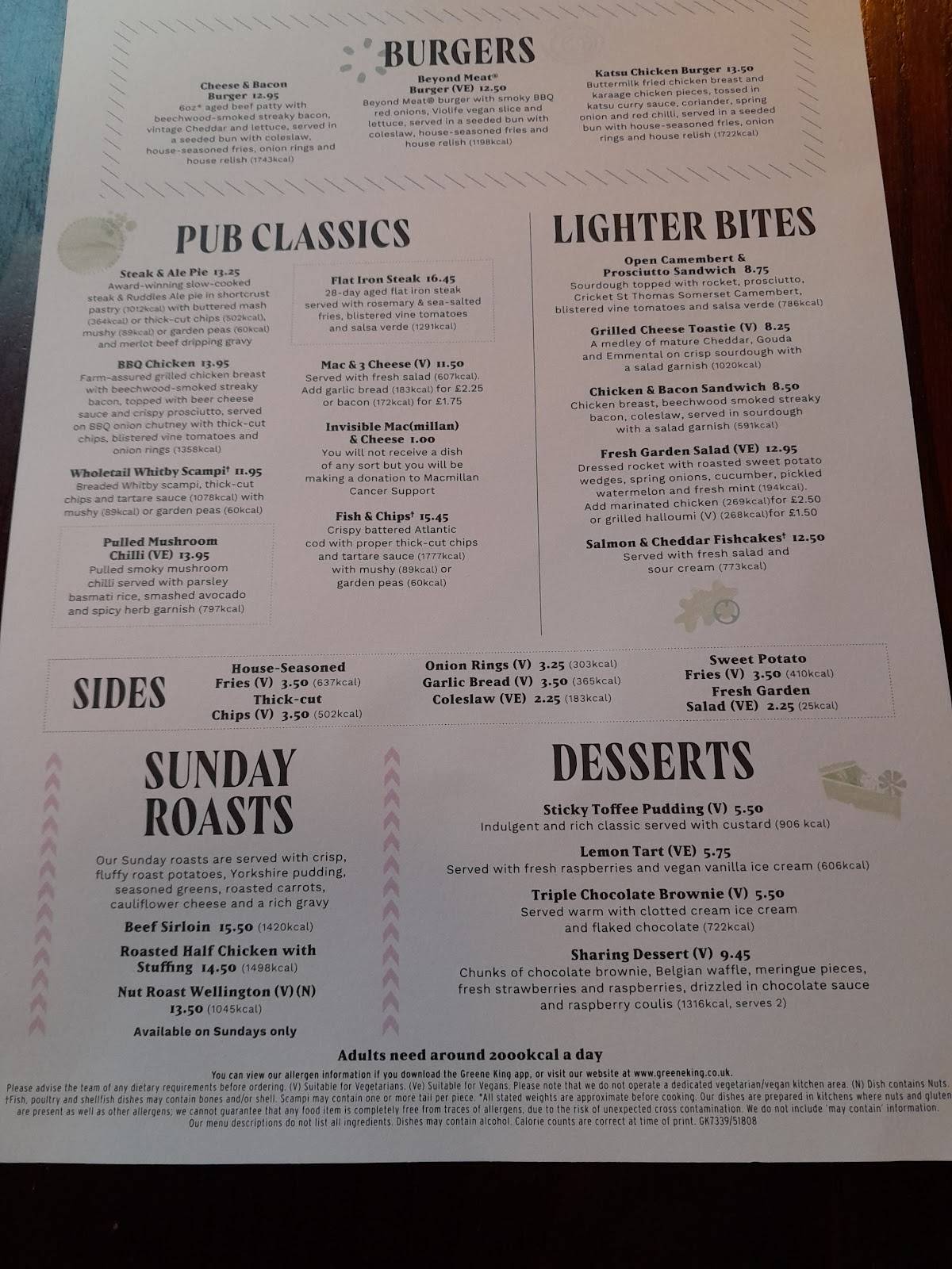 Menu at Old School House pub & bar, Sutton Coldfield, Mere Green Rd