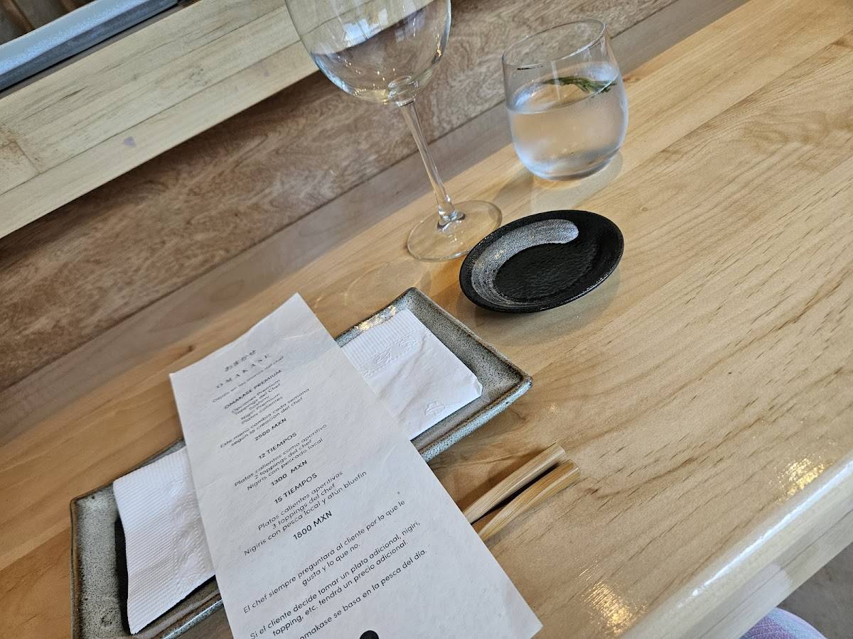 Menu at Omakai Sushi restaurant, San José del Cabo