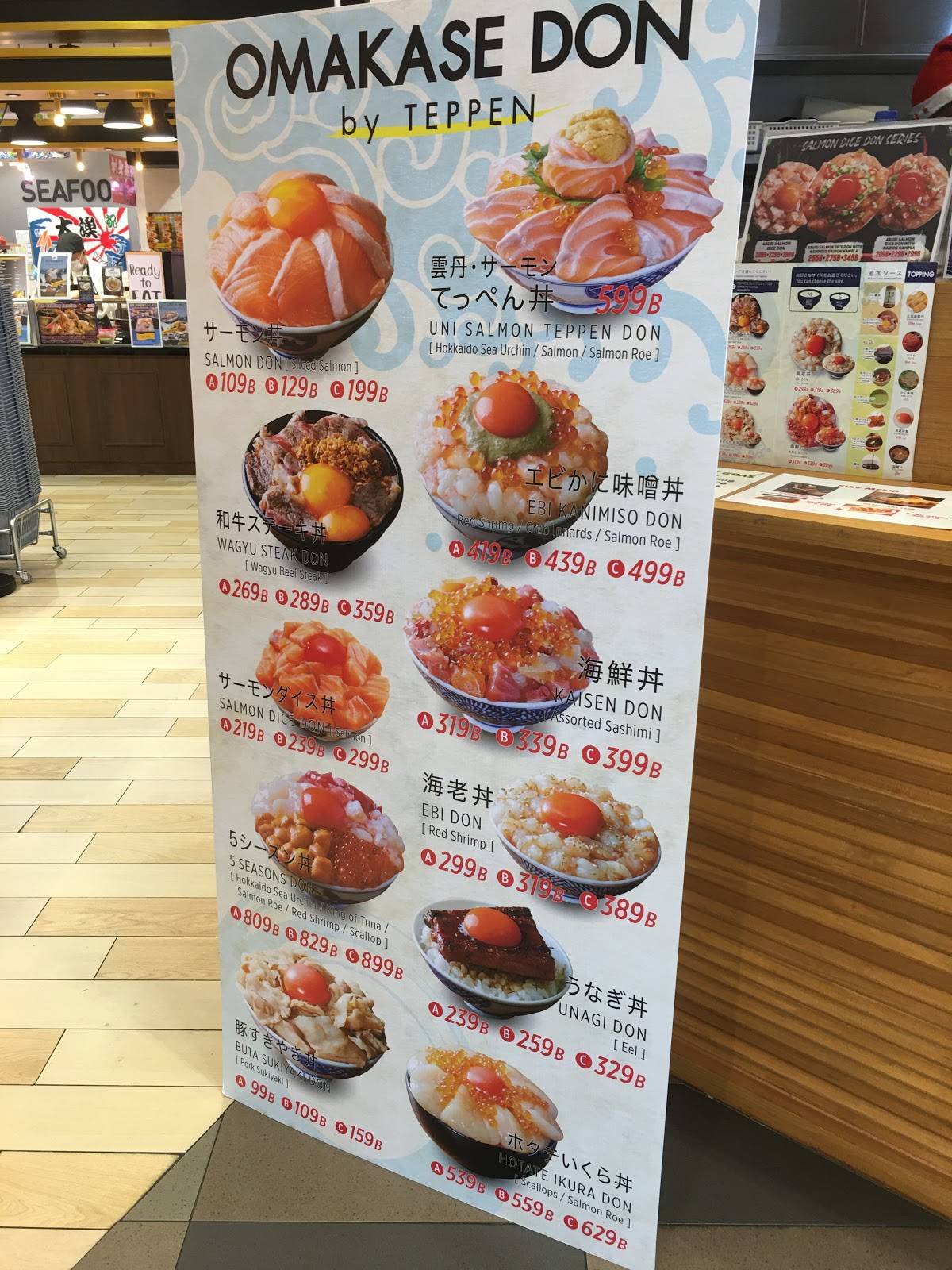 Menu at Omakasedon by Teppen Donki Mall, Bangkok