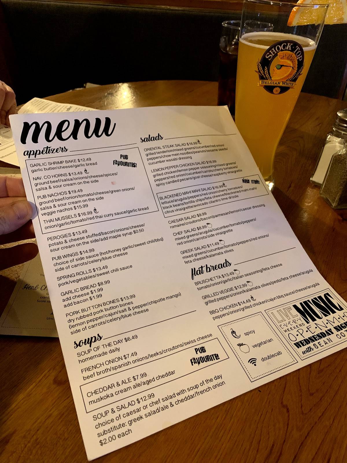 Menu at On The Docks Pub, Huntsville