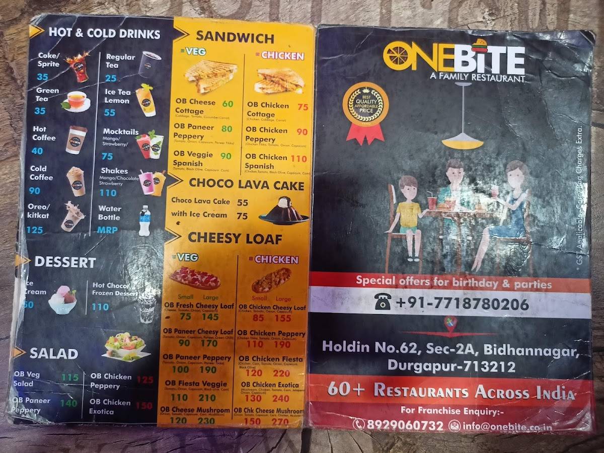 Menu at One Bite Durgapur, Durgapur