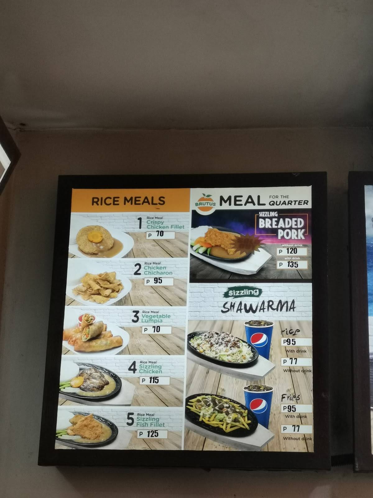 Menu at Orange Brutus - Fiesta Mall Branch restaurant, Cebu City