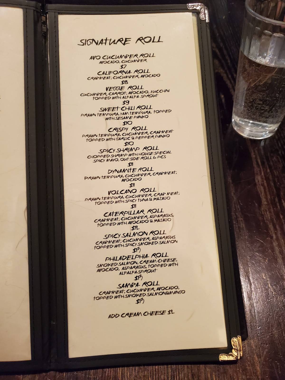 Menu at Orange Izakaya Fusion Cafe & Bar, Regina