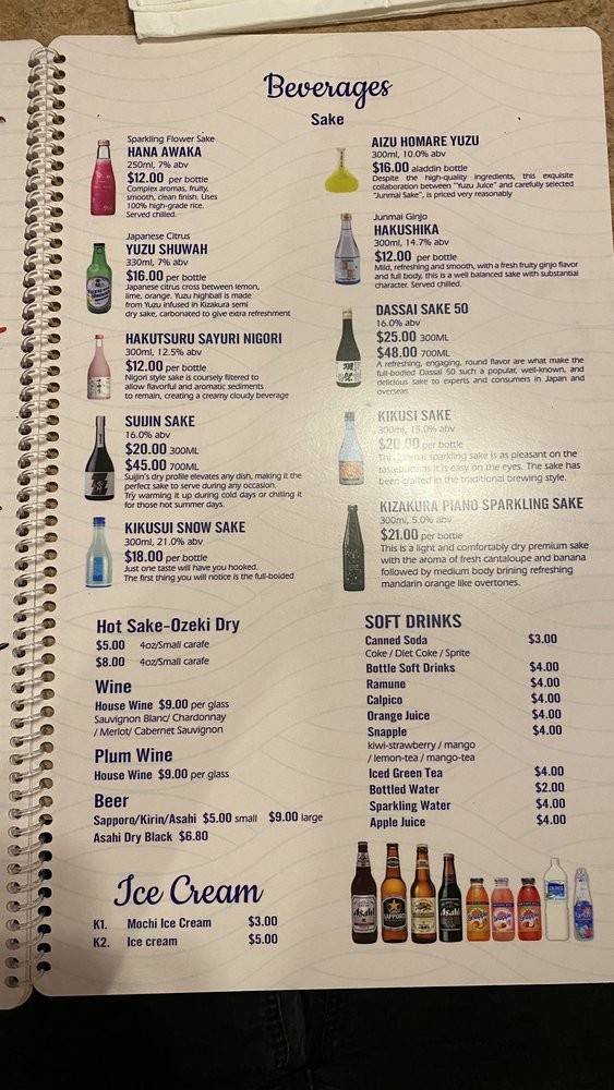 Carta de Osakaya Restaurant, San Francisco