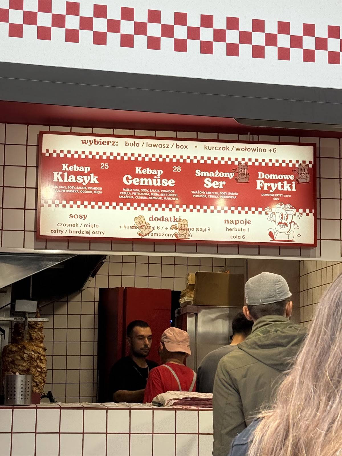 Menu at Oyche Döner restaurant, Wrocław