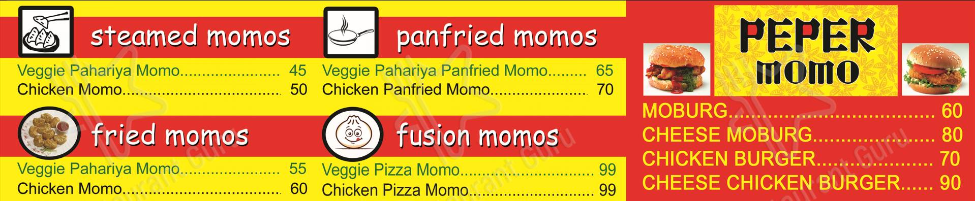 Menu at PEPER MOMO, Nebadhai Duttapukur, AMONTRON MORE