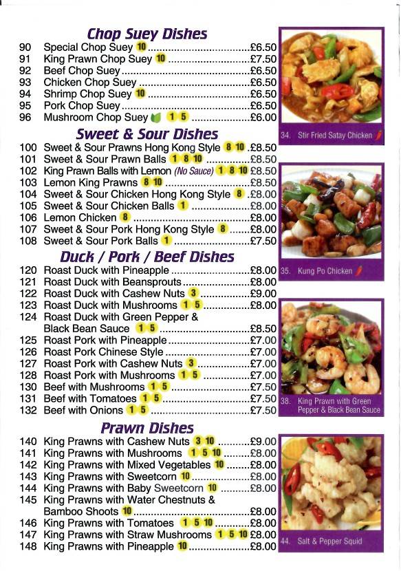 Menu at PO Lee fast food, Hook, High St
