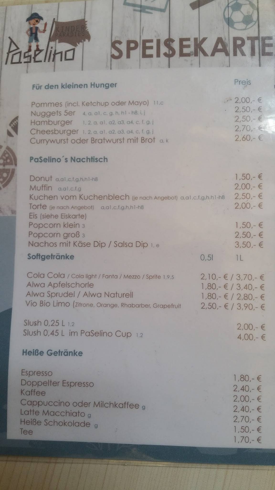 Speisekarte von PaSe Eventgastronomie pub & Bar, Wiernsheim