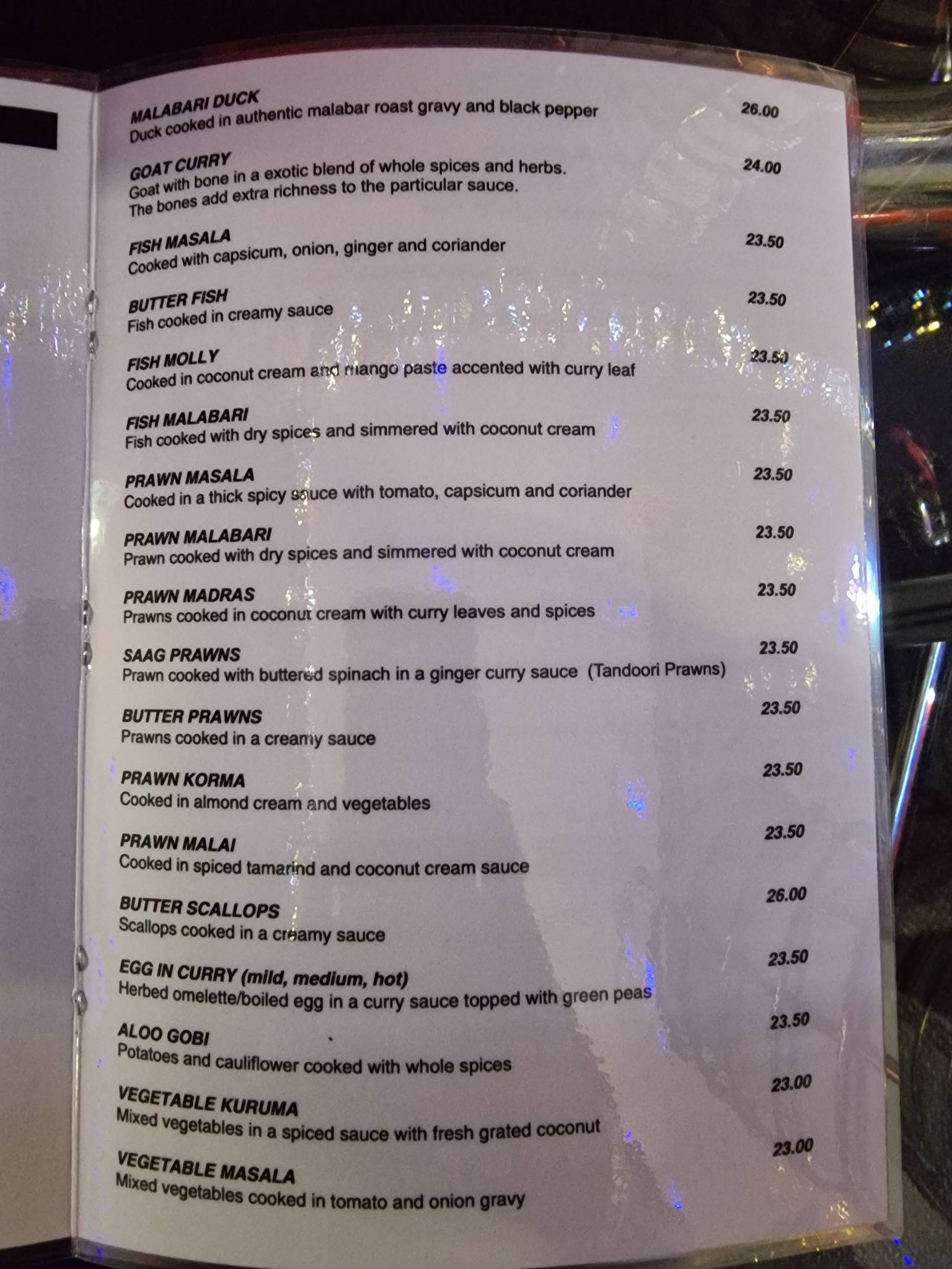 Menu at Kumar's Something Special restaurant, Paeroa
