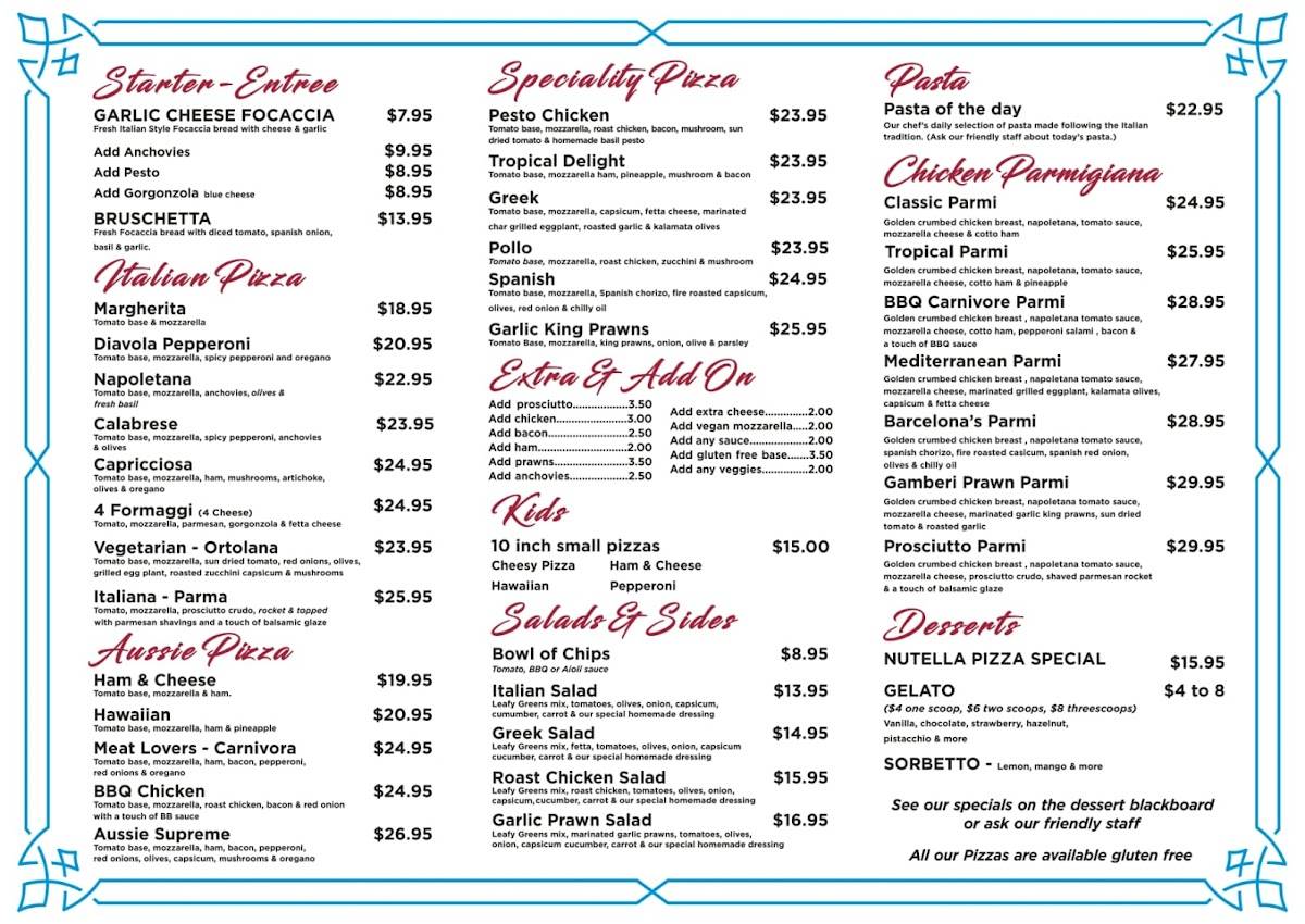 Menu at Paesano Pizza & More restaurant, Atherton