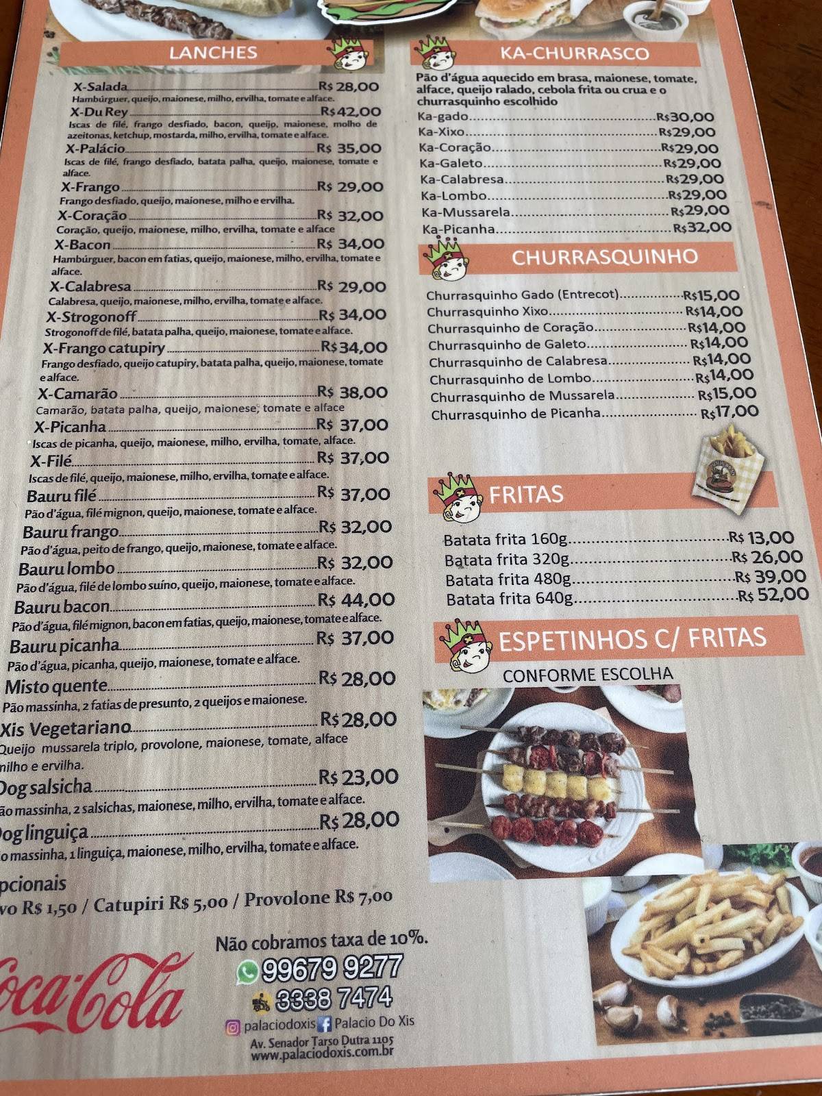 Menu em Palácio do Xis restaurante de fast food, Porto Alegre, 1105 - 3